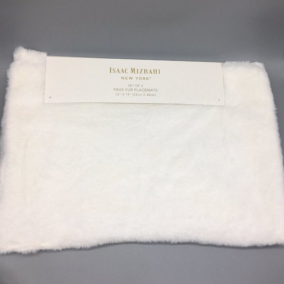 Isaac Mizrahi | Dining | 6 Isaac Mizrahi Faux Fur Placemat Set Soft Ivory Winter Holiday ...